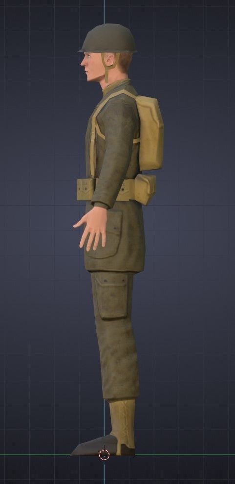 3D model Super Low Poly US WW2 GI Soldier VR / AR / low-poly | CGTrader
