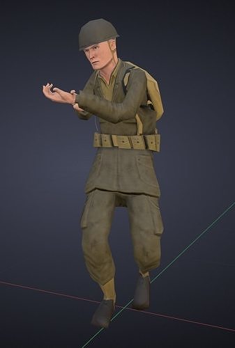 3D model Super Low Poly US WW2 GI Soldier VR / AR / low-poly | CGTrader