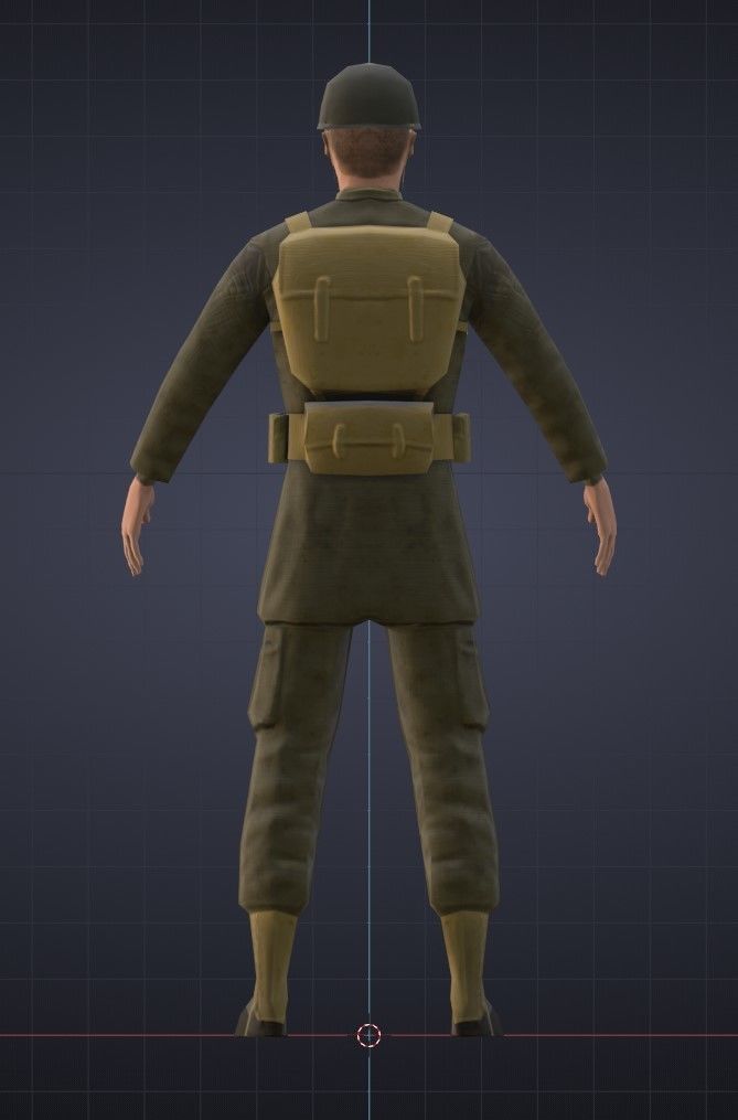 3D model Super Low Poly US WW2 GI Soldier VR / AR / low-poly | CGTrader