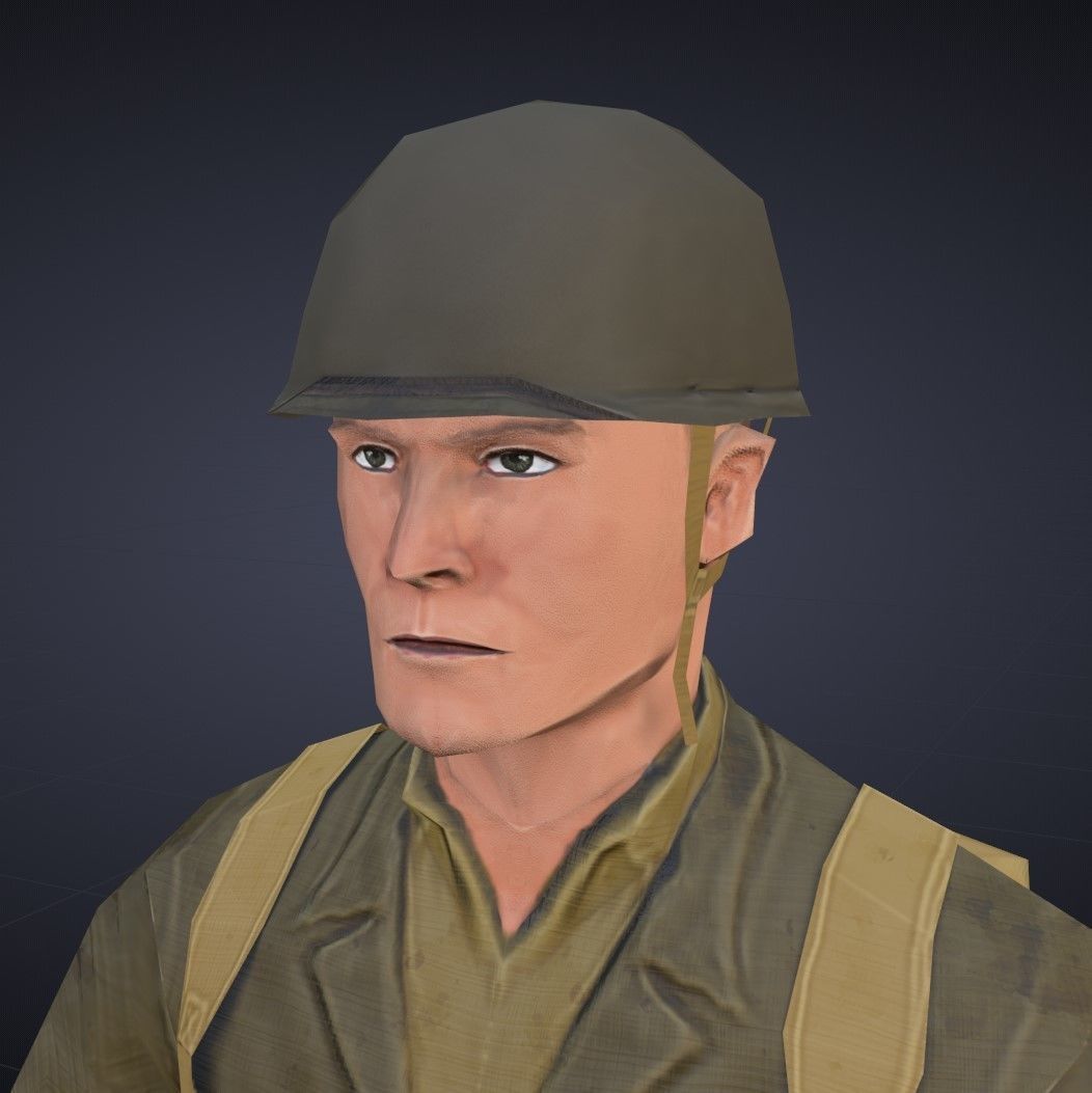 3D model Super Low Poly US WW2 GI Soldier VR / AR / low-poly | CGTrader