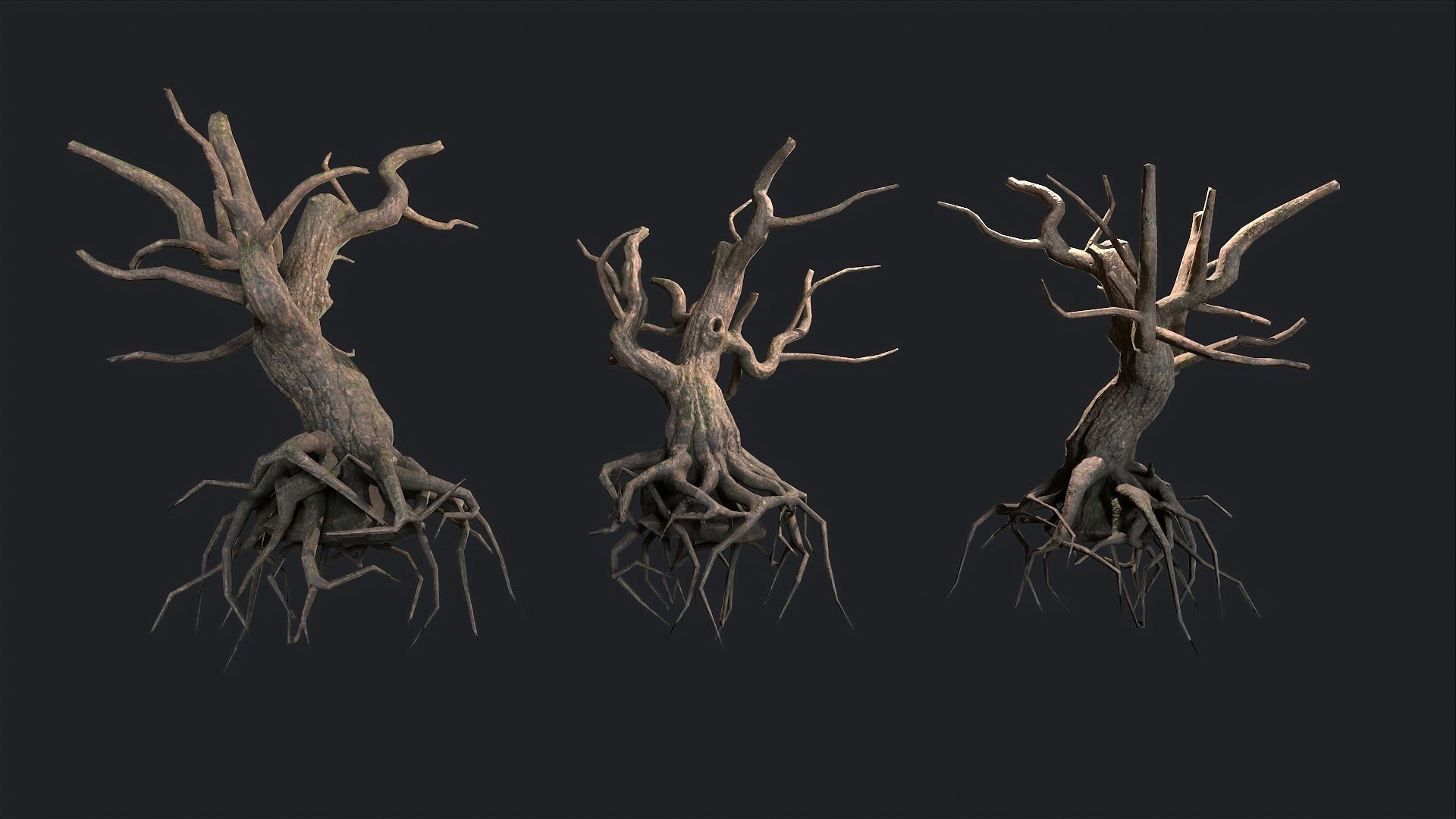 3D model Dead Tree Roots VR / AR / low-poly | CGTrader