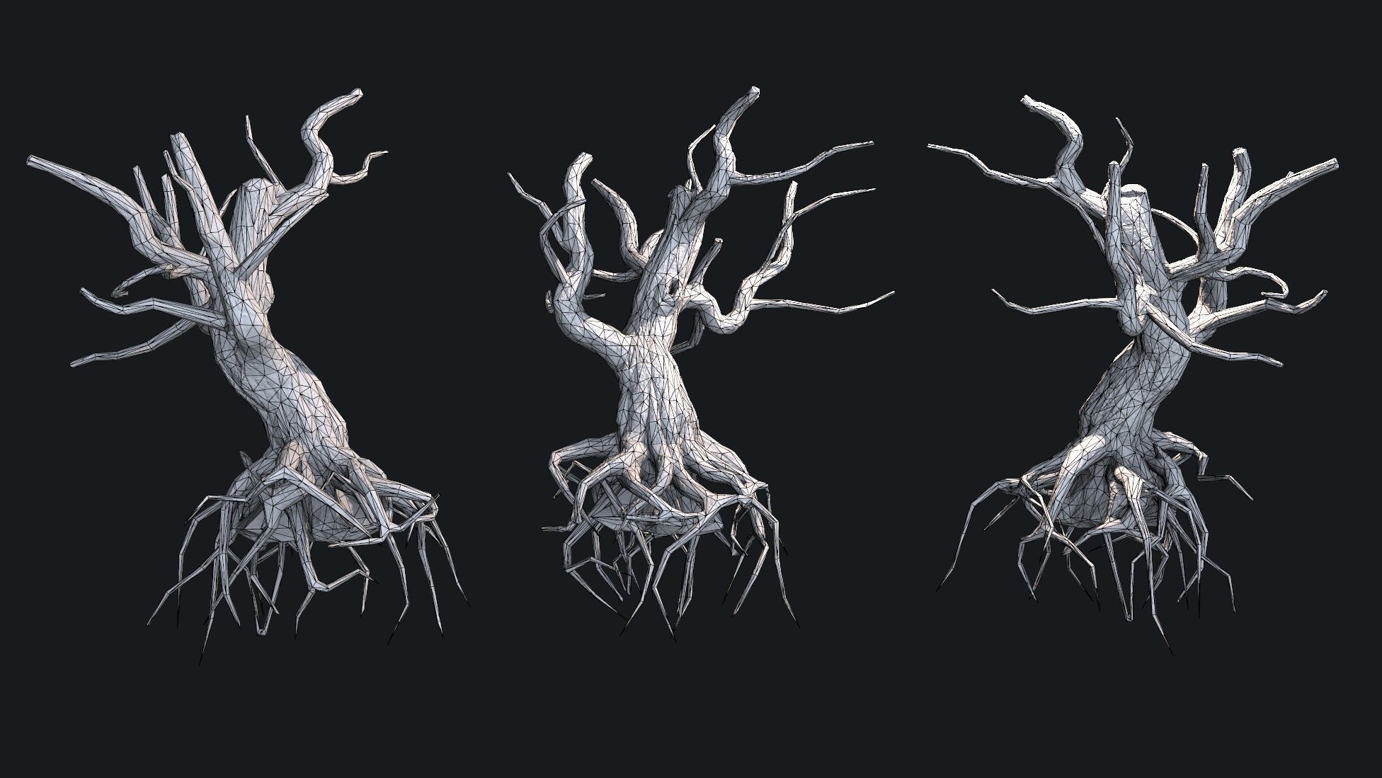 3D model Dead Tree Roots VR / AR / low-poly | CGTrader