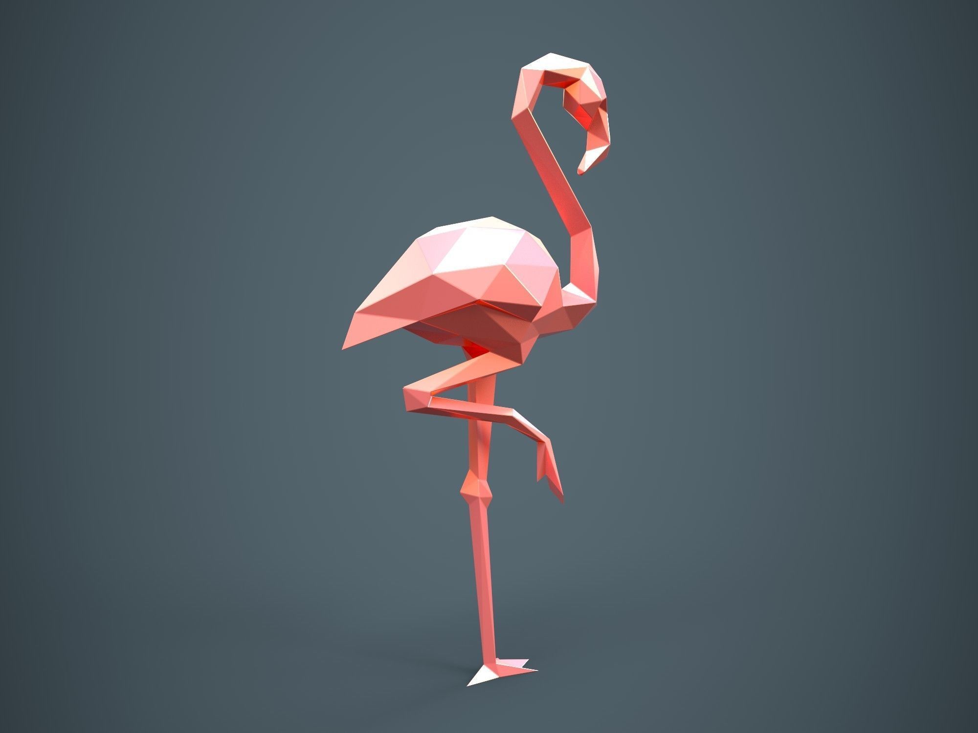 Low Poly Flamingo for 3d print and unwrapped 3D model 3D printable | CGTrader