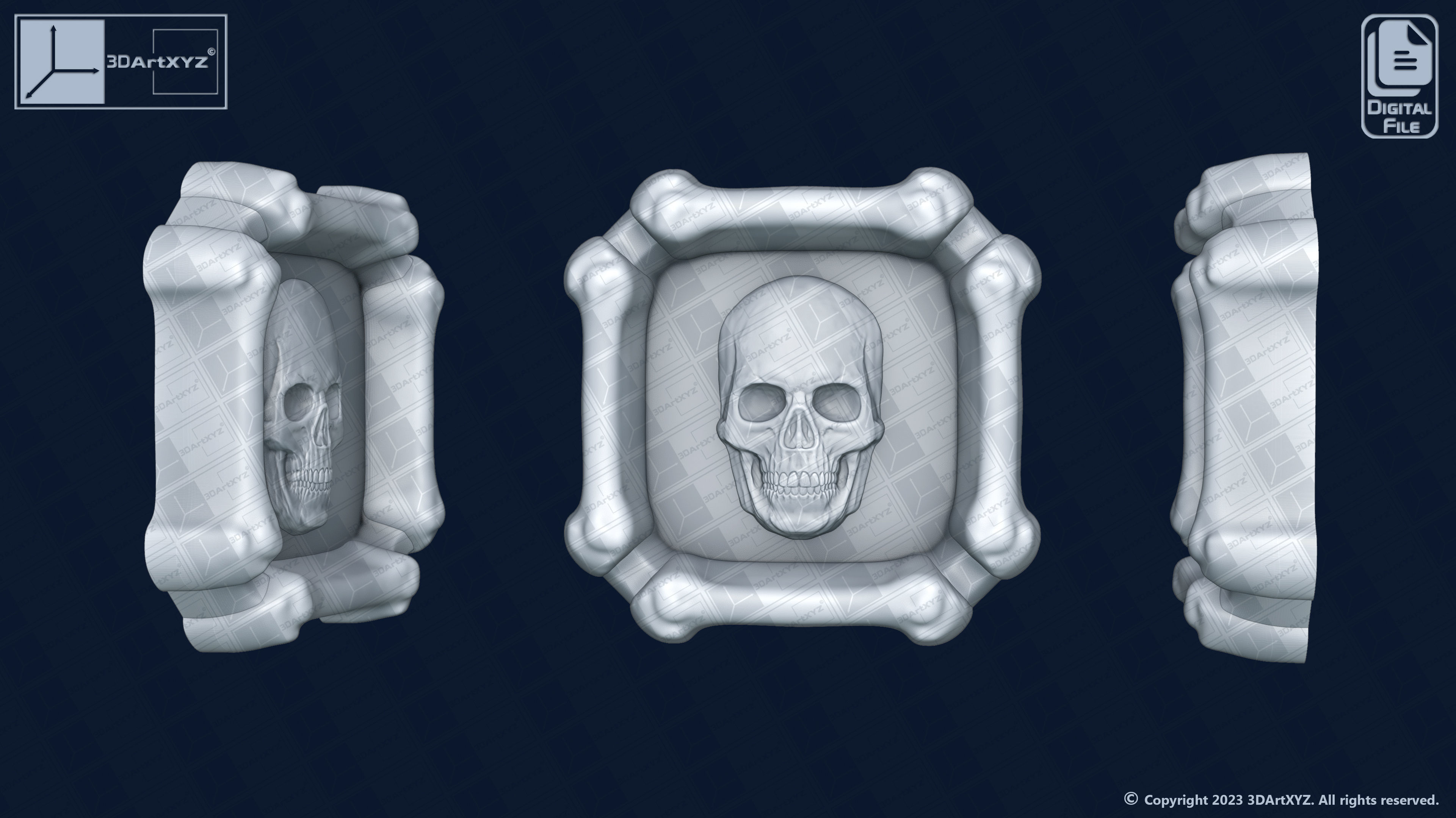 Skull Ashtray - CNC Files for Wood STL 3D model | CGTrader