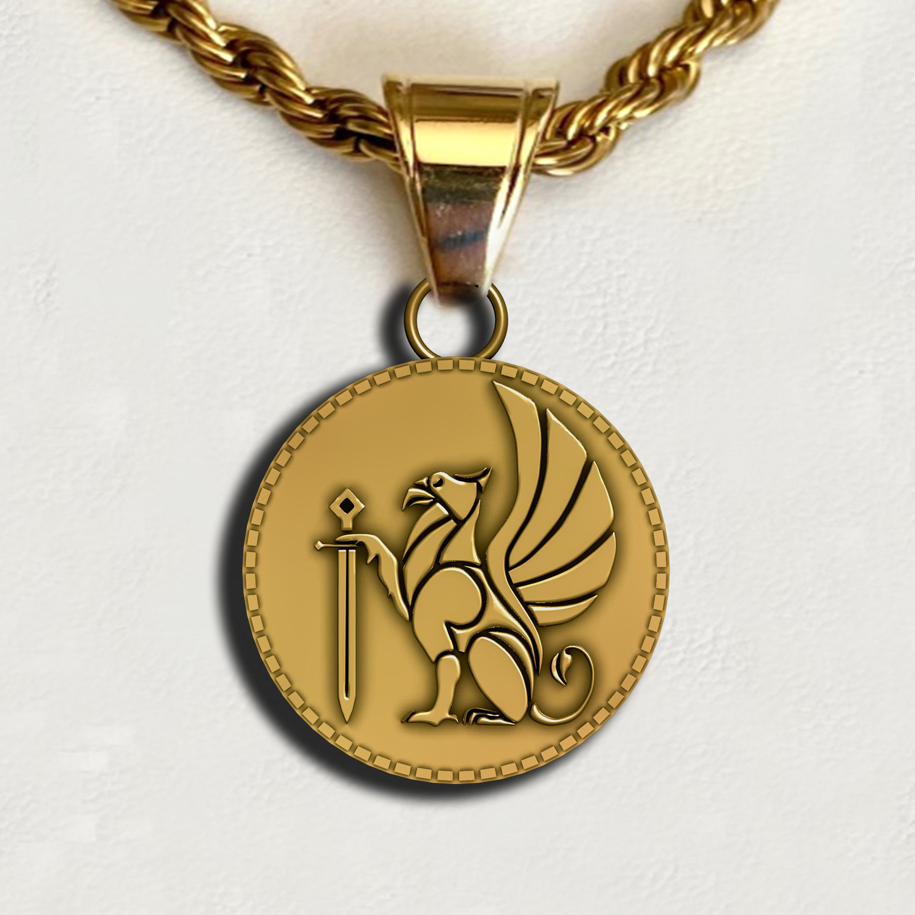 Griffin Hawk Lion Ancient Pendant for Men STL 3D model 3D printable ...