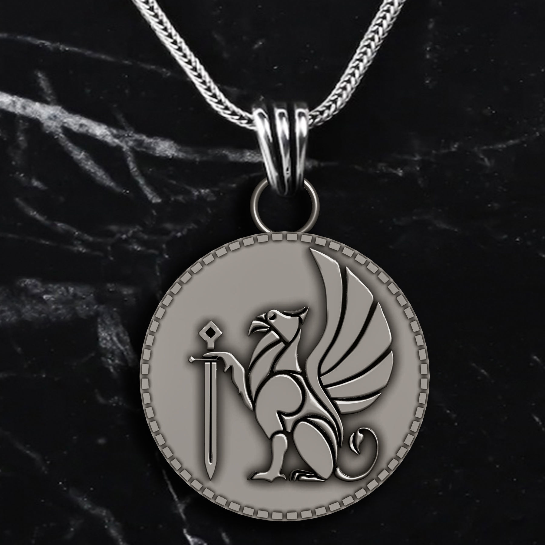 Griffin Hawk Lion Ancient Pendant for Men STL 3D model 3D printable ...