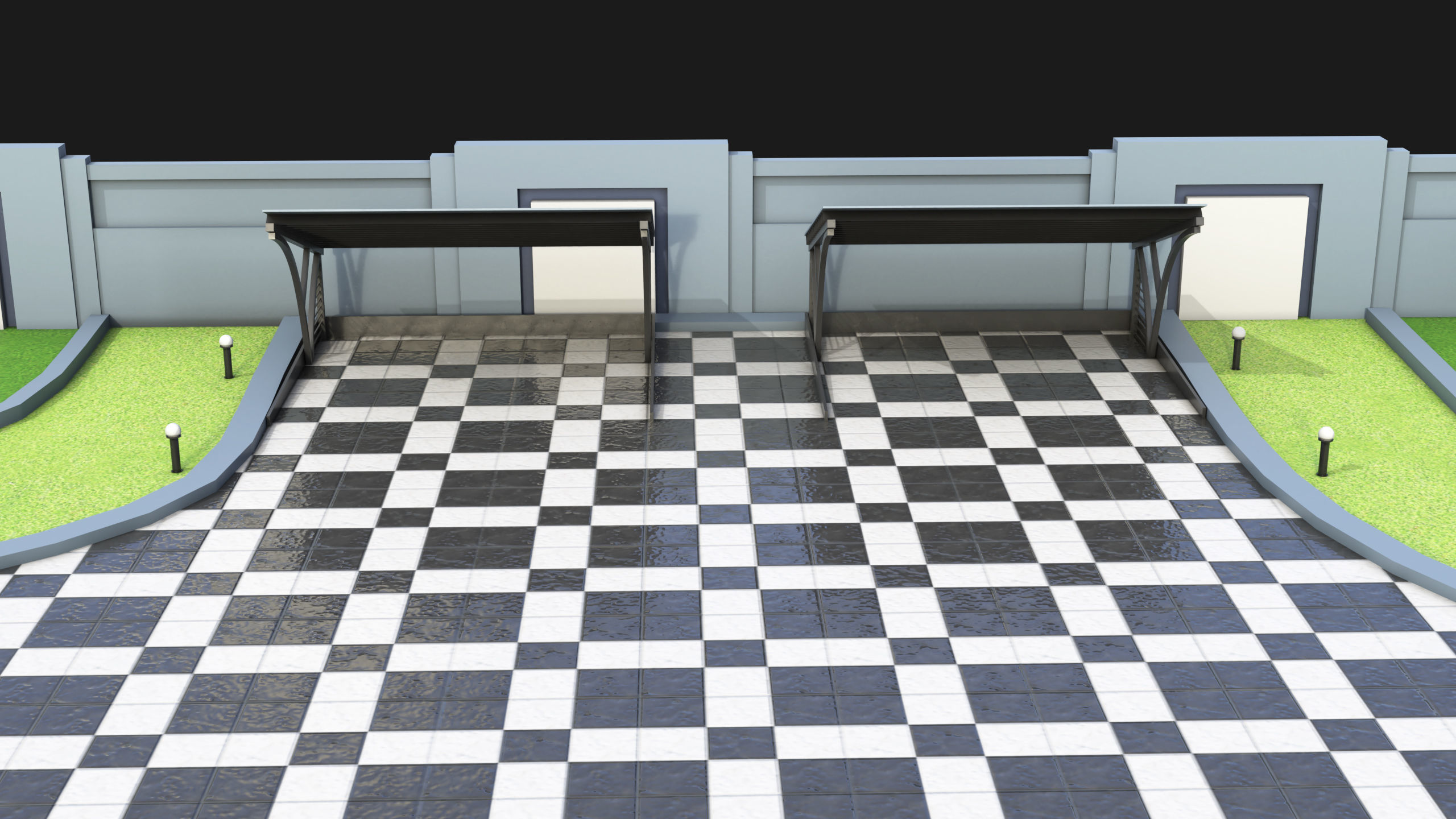 3D model Compound wall 02 All PBR Unity UE Textures Included VR / AR ...