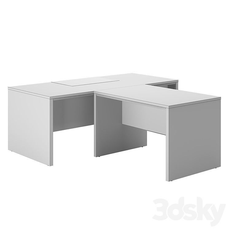 Table l-shaped office desk 3D model | CGTrader