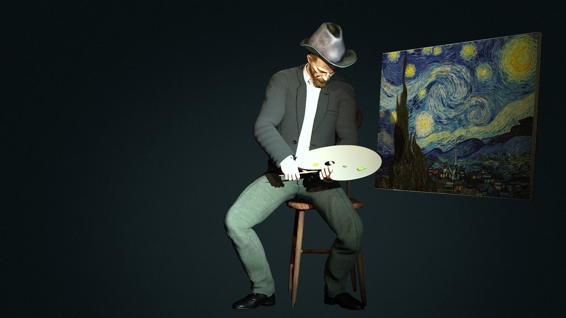 van Gogh High quality character full Rigged and Animated 3D model ...