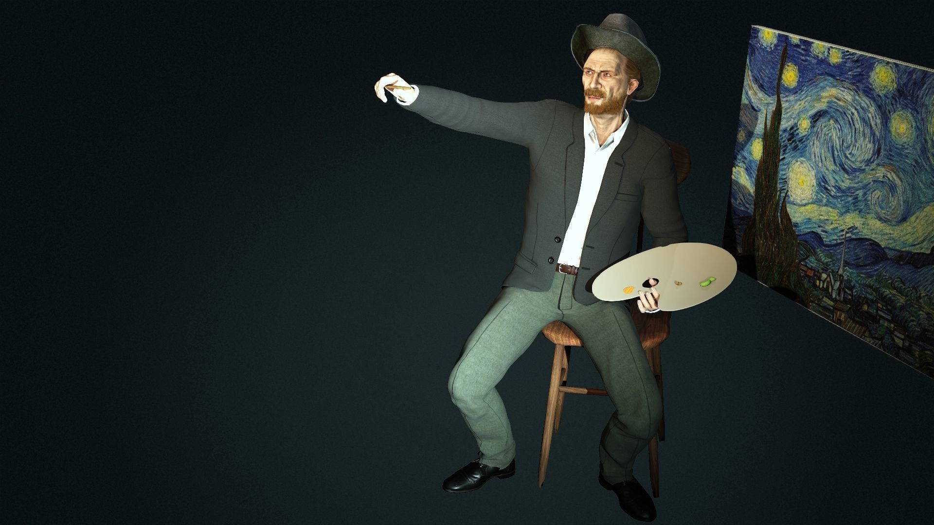 van Gogh High quality character full Rigged and Animated 3D model ...