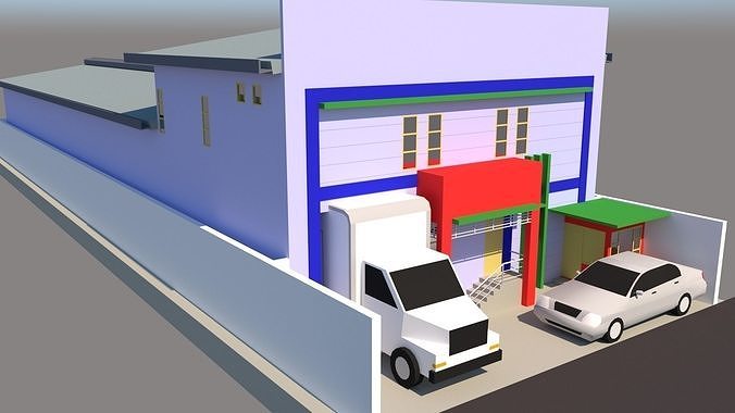 Warehouse - Factory 3D model 3D printable | CGTrader