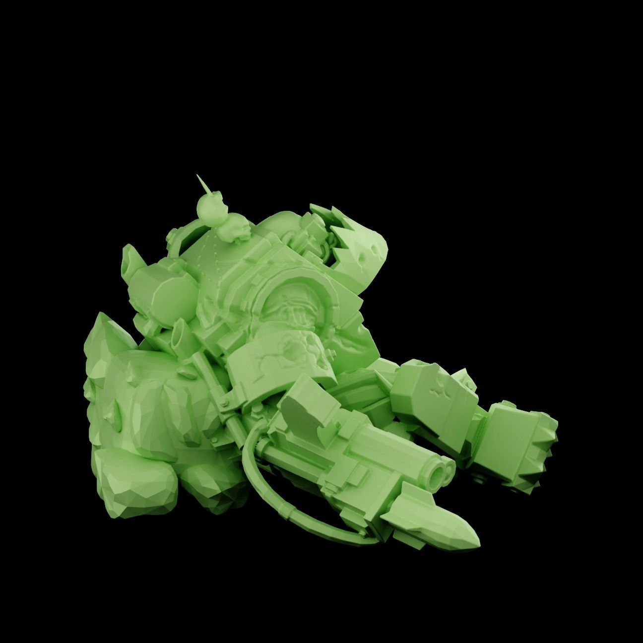 Dead Orc Nob With Rock free 3D model 3D printable | CGTrader