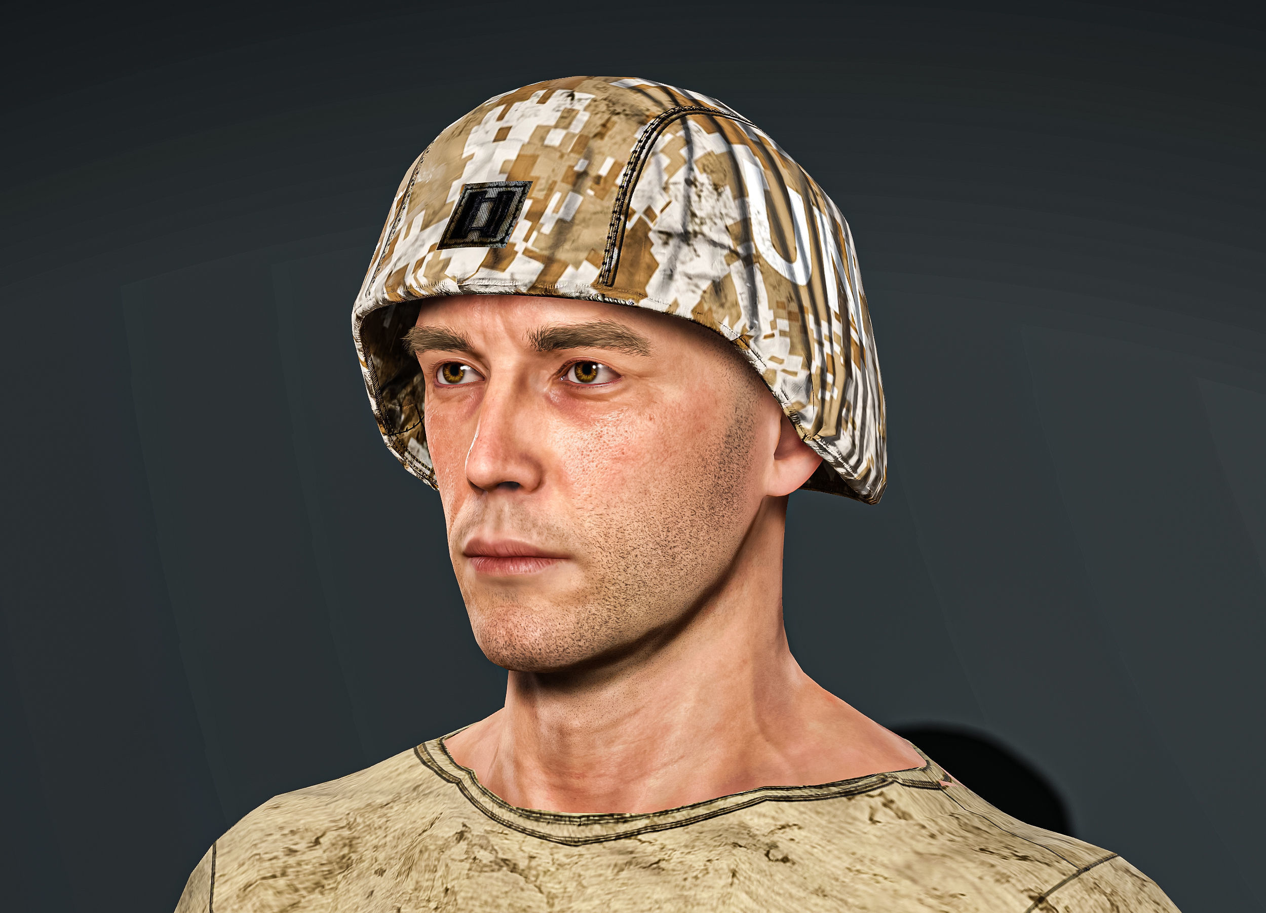 3D model High Quality Realistic Soldier Sand 05 VR / AR / low-poly ...