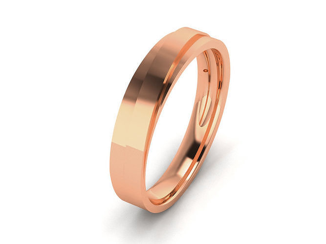 Plain Gold Band Ring 3dm render detail 3D model 3D printable | CGTrader