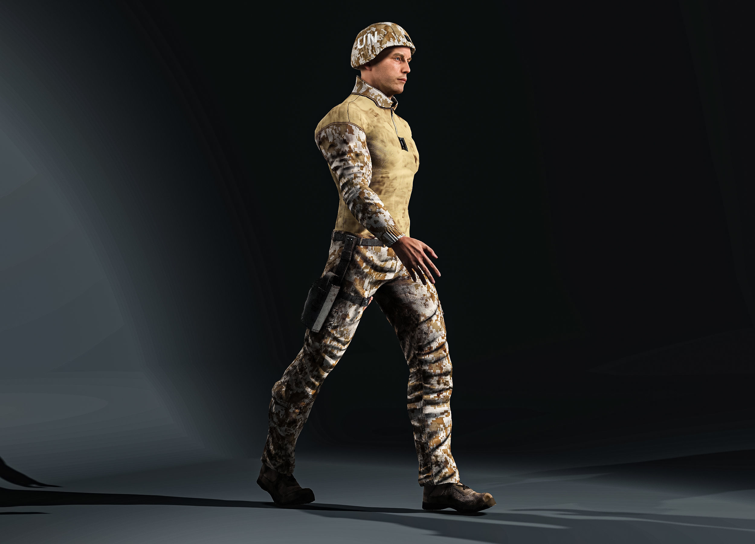 3D model High Quality Realistic Soldier Sand 03 VR / AR / low-poly ...