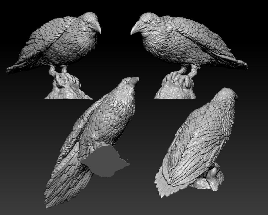 Crow miniature 3D model 3D printable | CGTrader