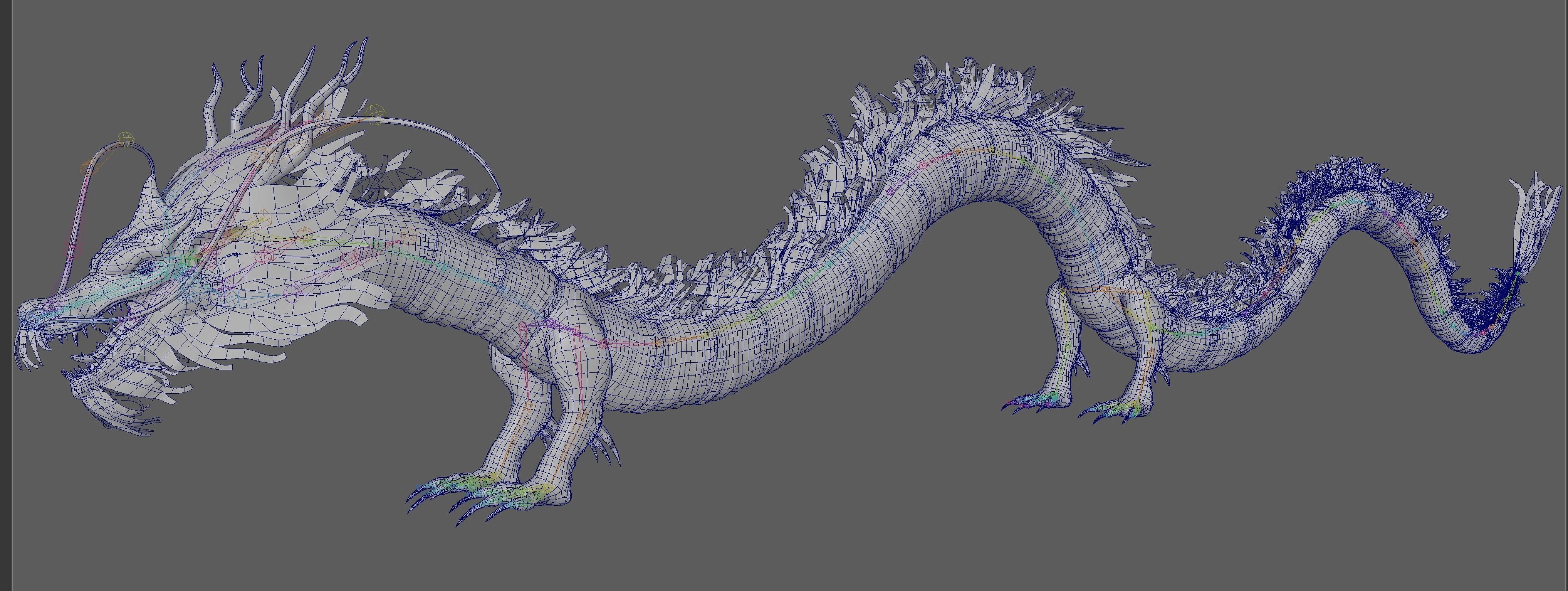 Chinese Dragon Rig 3D model rigged | CGTrader