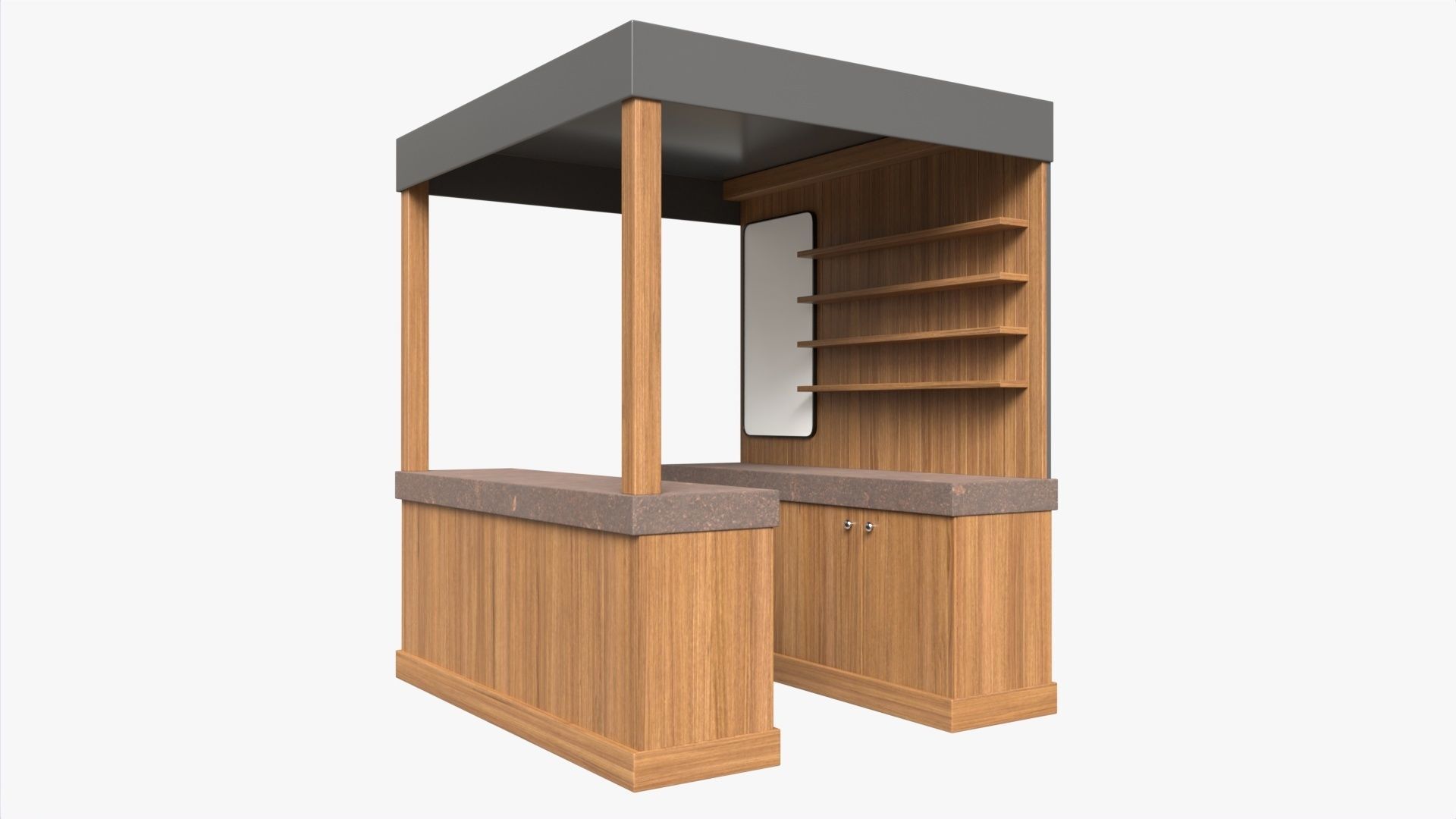 Booth Stand Kiosk with Roof 01 3D model | CGTrader