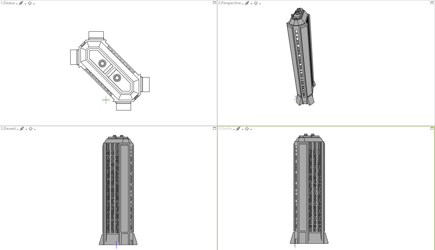 Sci-fi Buildings Kitbash with materials - Futuristic Cyberpunk 3D model ...