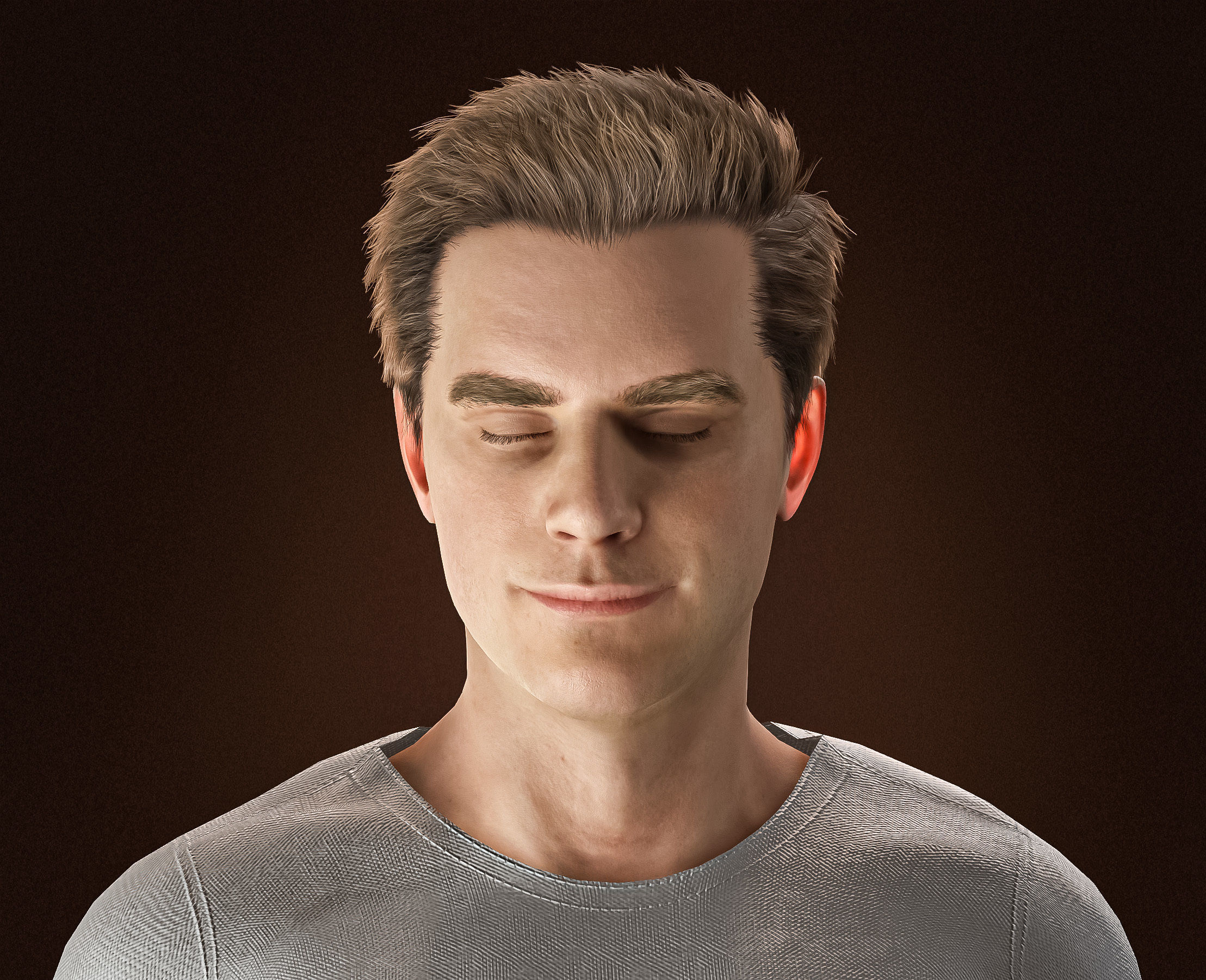 3D model High Quality Realistic Casual Man in Short VR / AR / low-poly ...