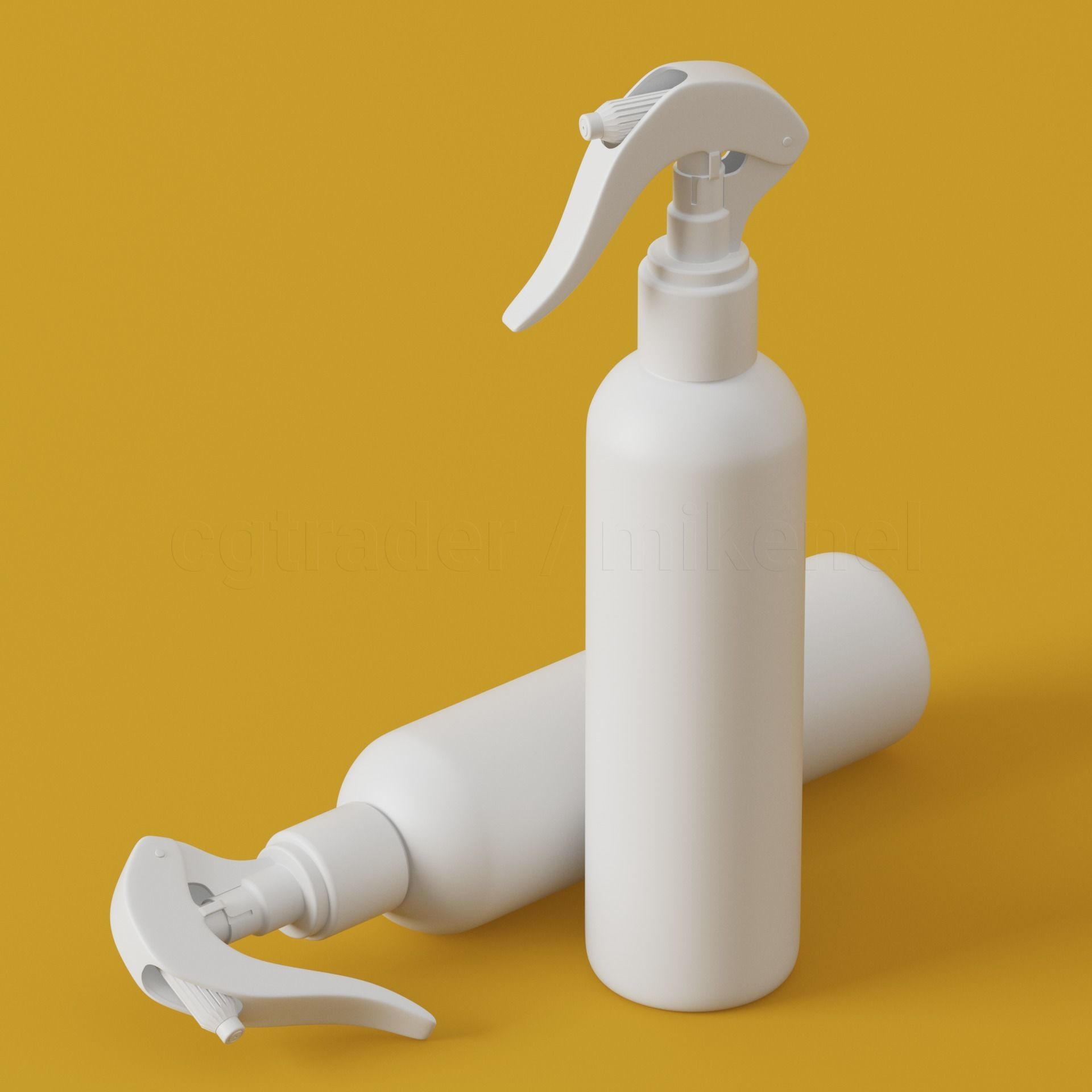 Spray plastic bottle with dispenser 250 ml 3D model | CGTrader