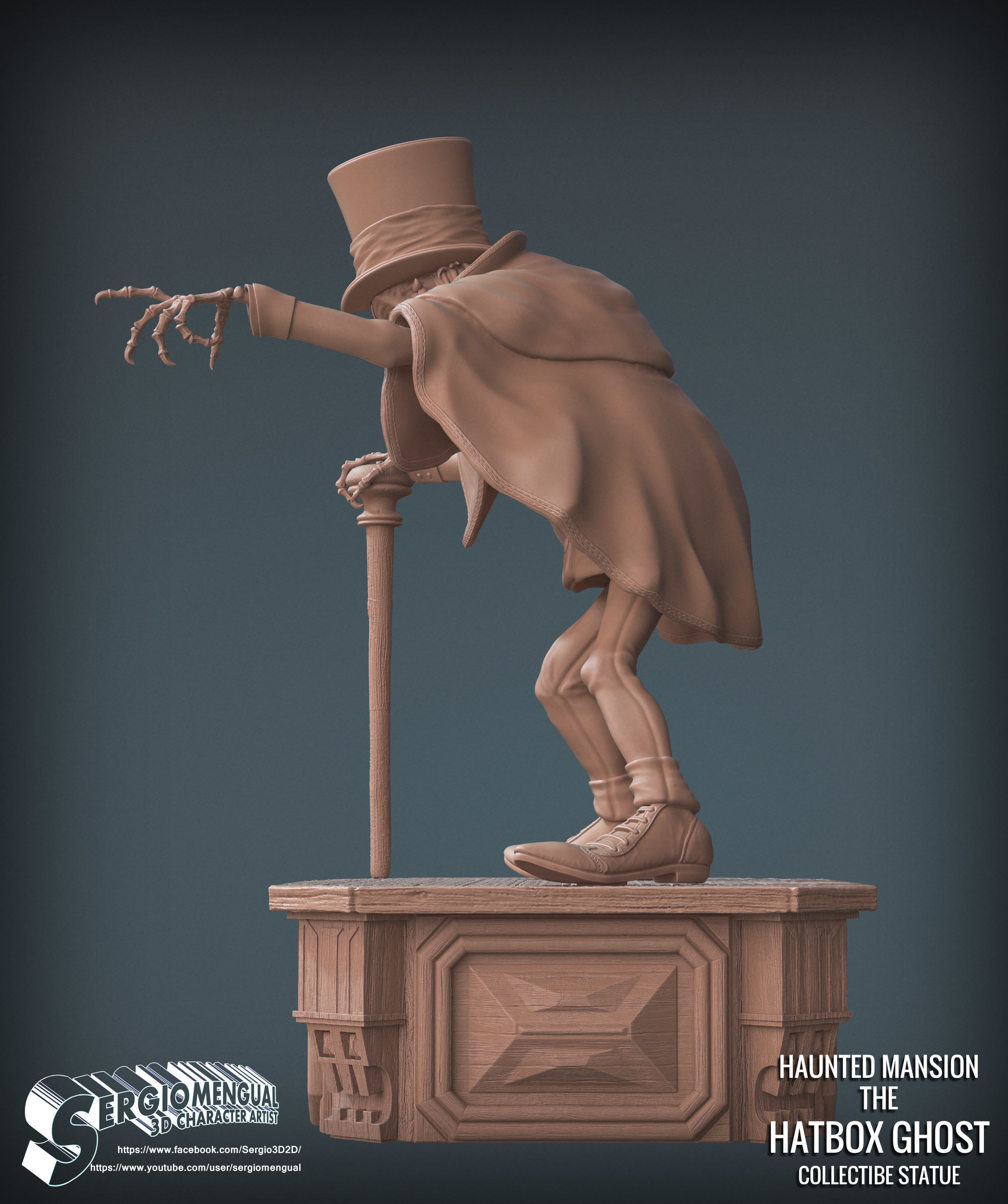 Disney Haunted Mansion The Hatbox Ghost 3D Printable Sculpt 3D model 3D ...