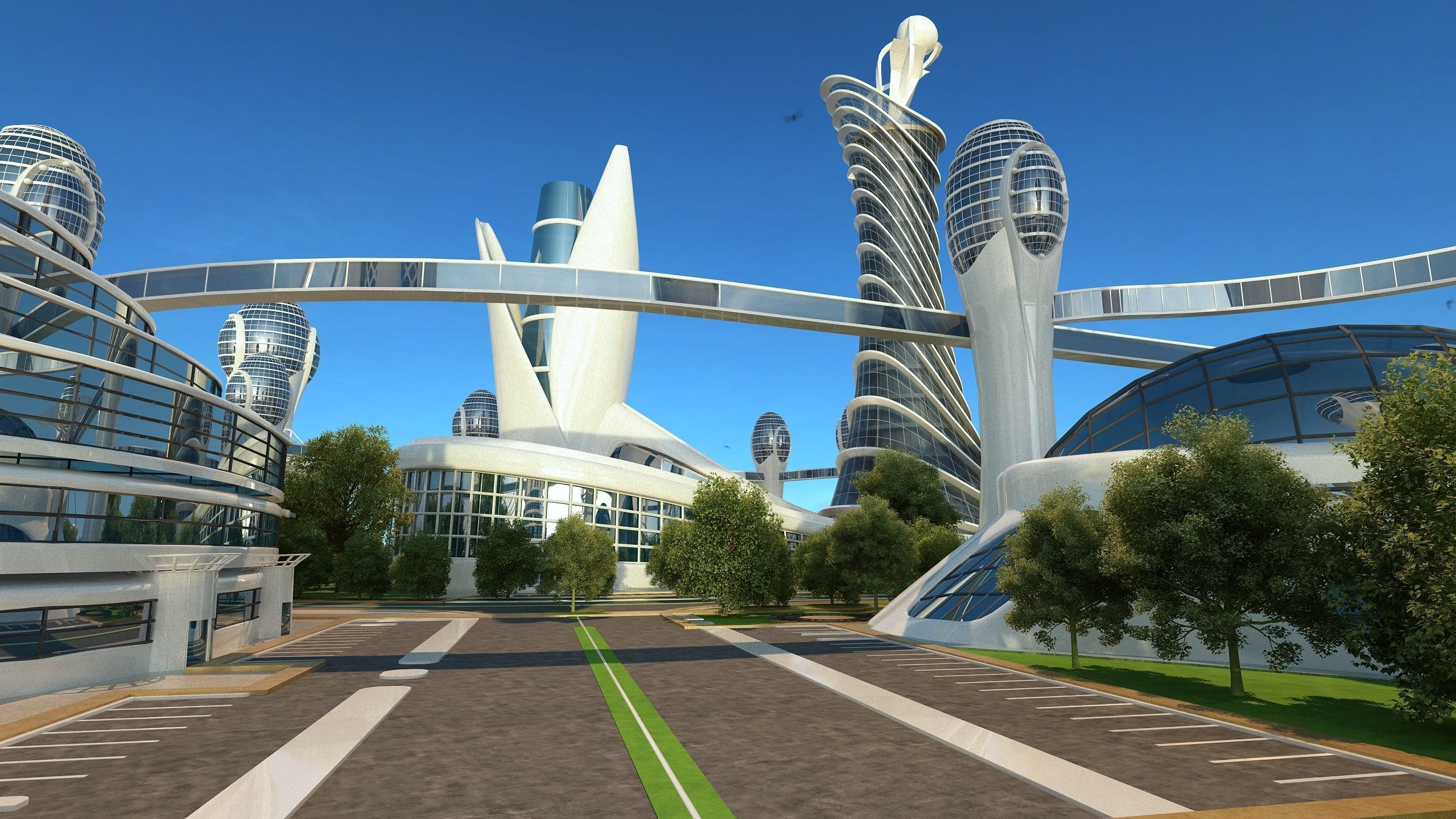 0080 - Future City Island 03 - 2D Drawing - 3ds Files 3D model | CGTrader