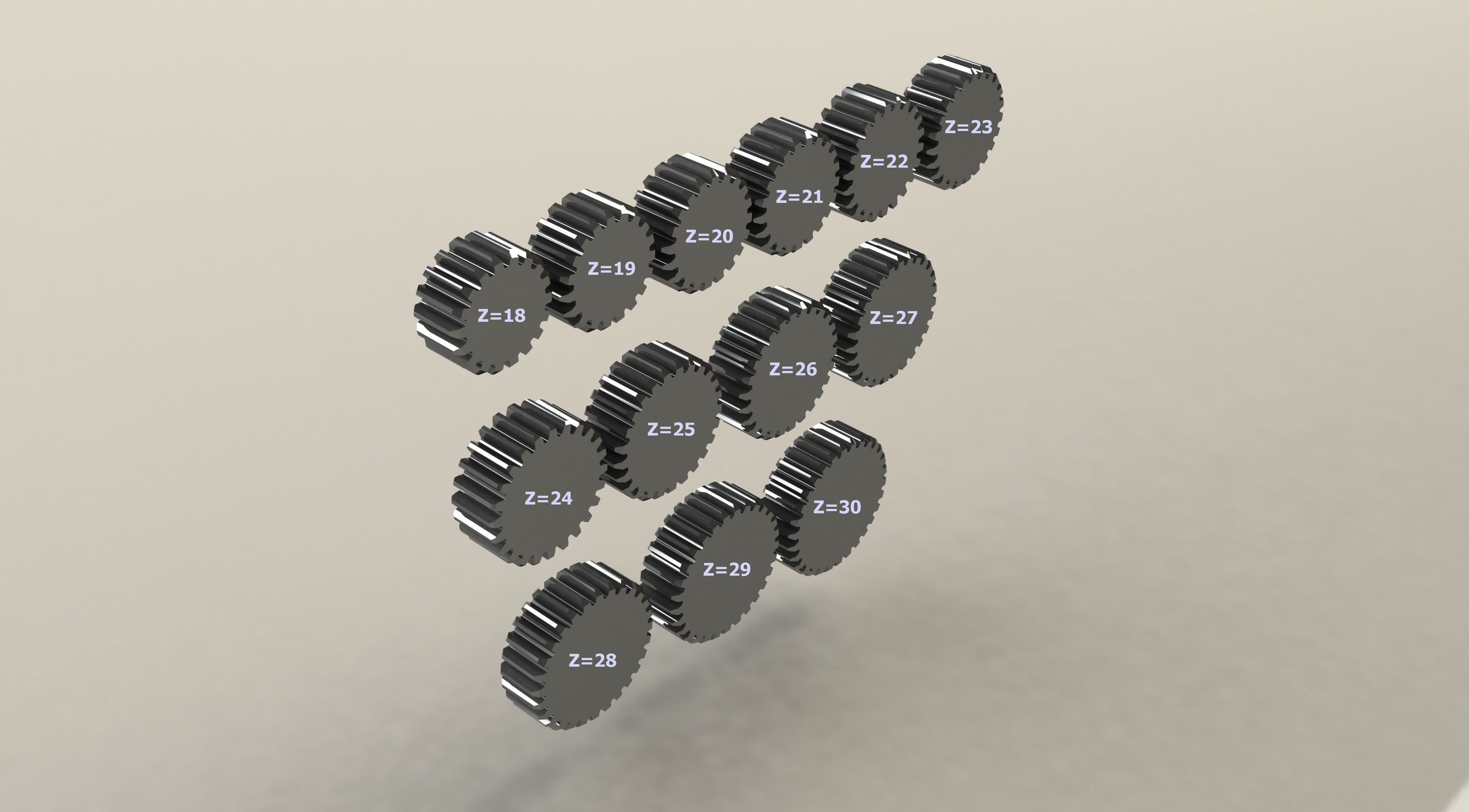 Gear Z18-Z30 m1 3D model 3D printable | CGTrader