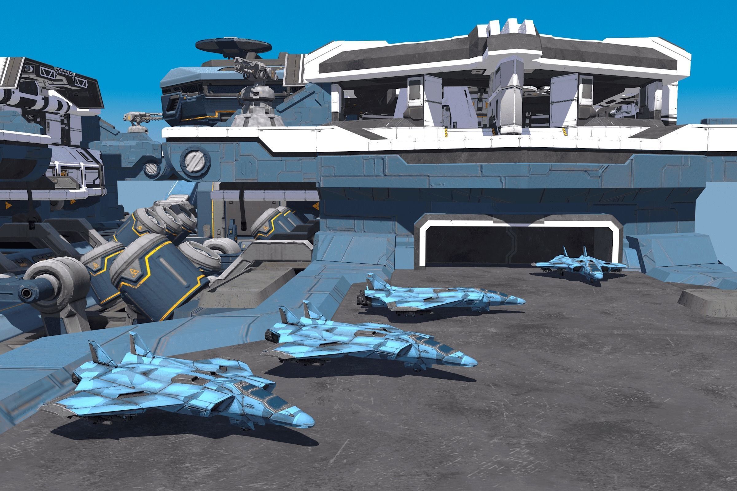 3D model Futuristic Aircraft Base Carrier VR / AR / low-poly | CGTrader