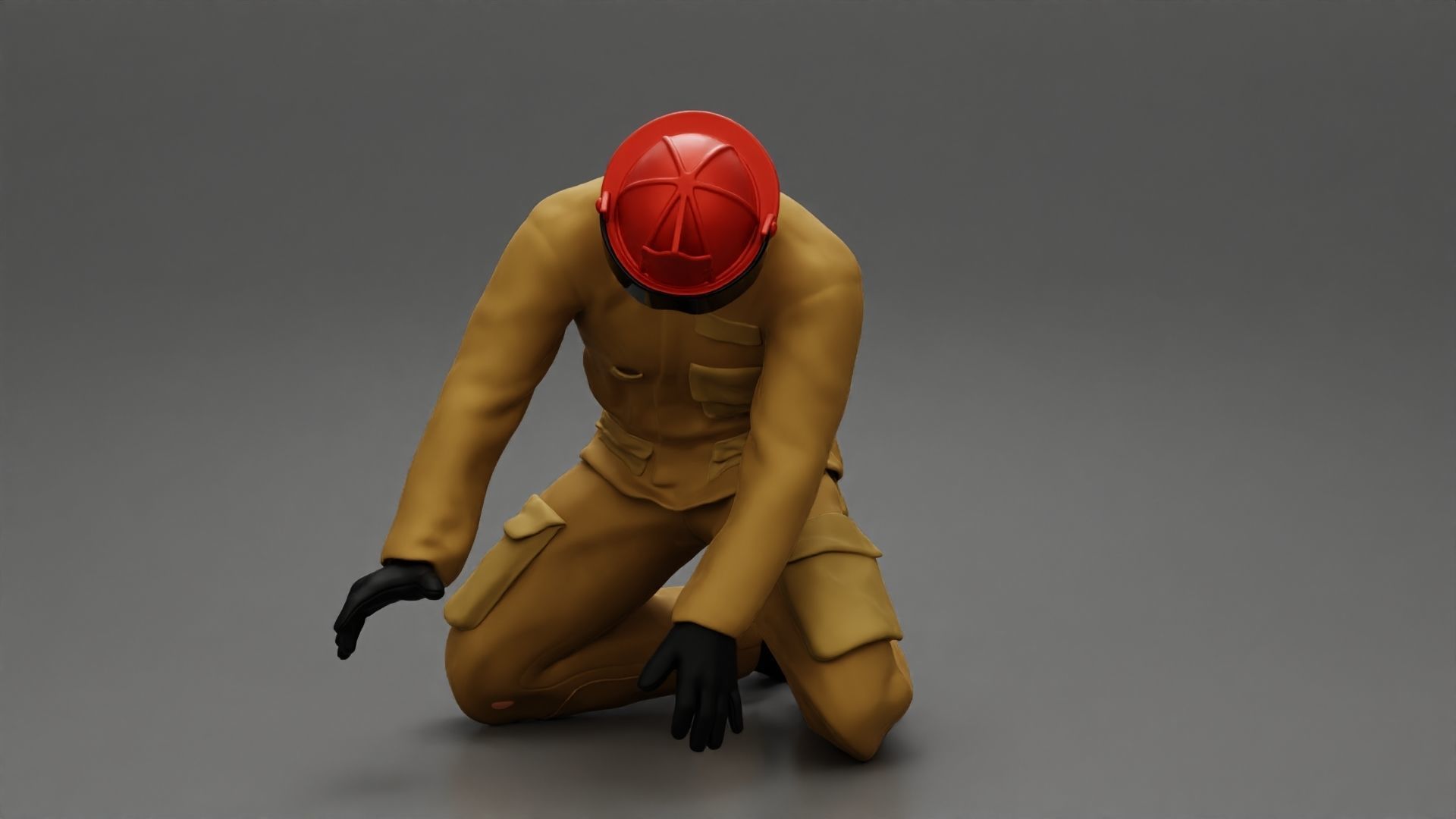 Firefighter sitting and search and rescue 3D model 3D printable | CGTrader