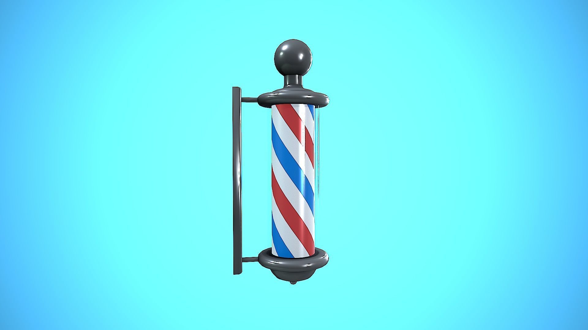 3D model BARBER POLE CARTOON STYLIZED REALISTIC VR / AR / low-poly ...