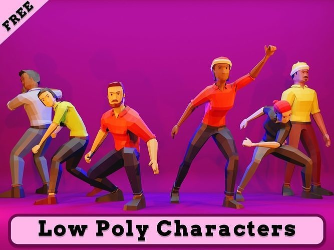 Low Poly Male And Female Models free VR / AR / low-poly 3D model rigged ...