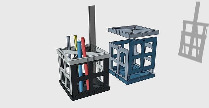 Pencil holder CUBE easy print 3D model 3D printable | CGTrader