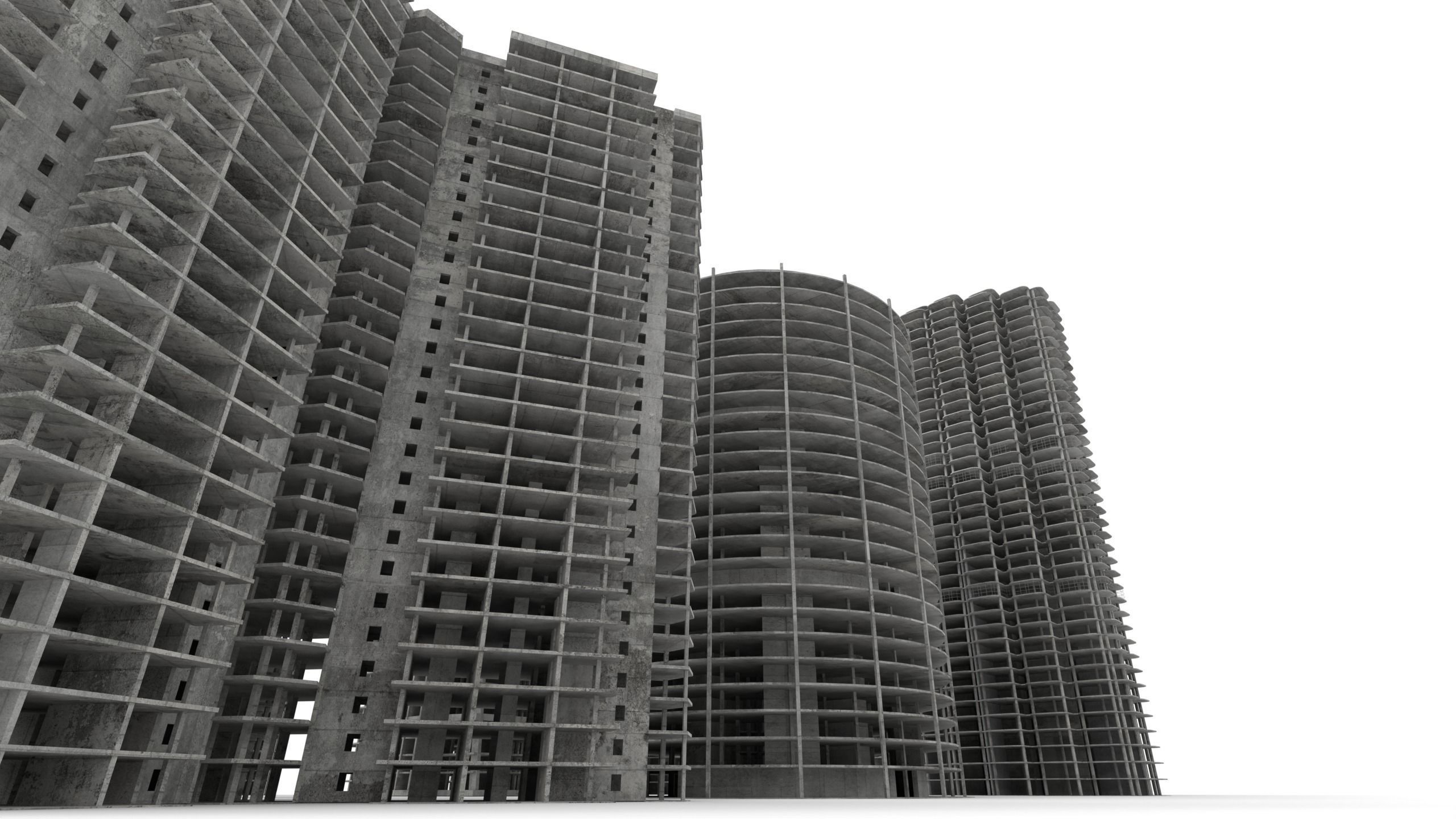 Unfinished buildings 3D model | CGTrader