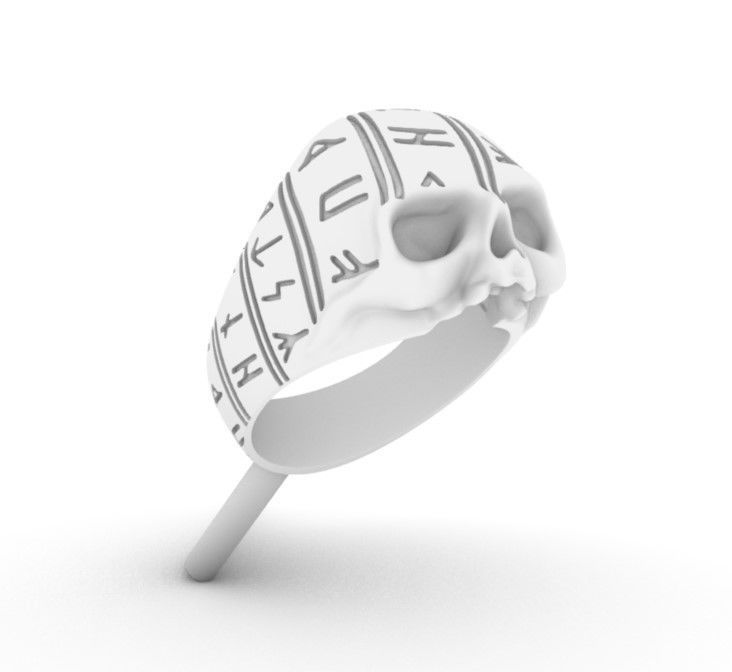 Skull with runes 3D model 3D printable | CGTrader