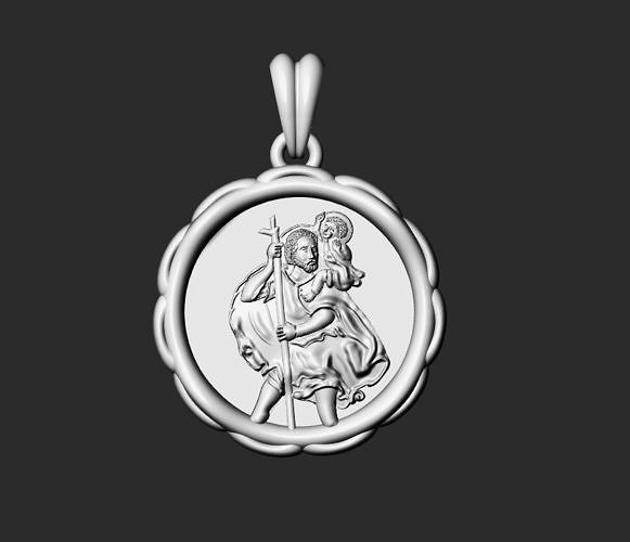 St Christopher Pendant Design 3D model 3D printable | CGTrader