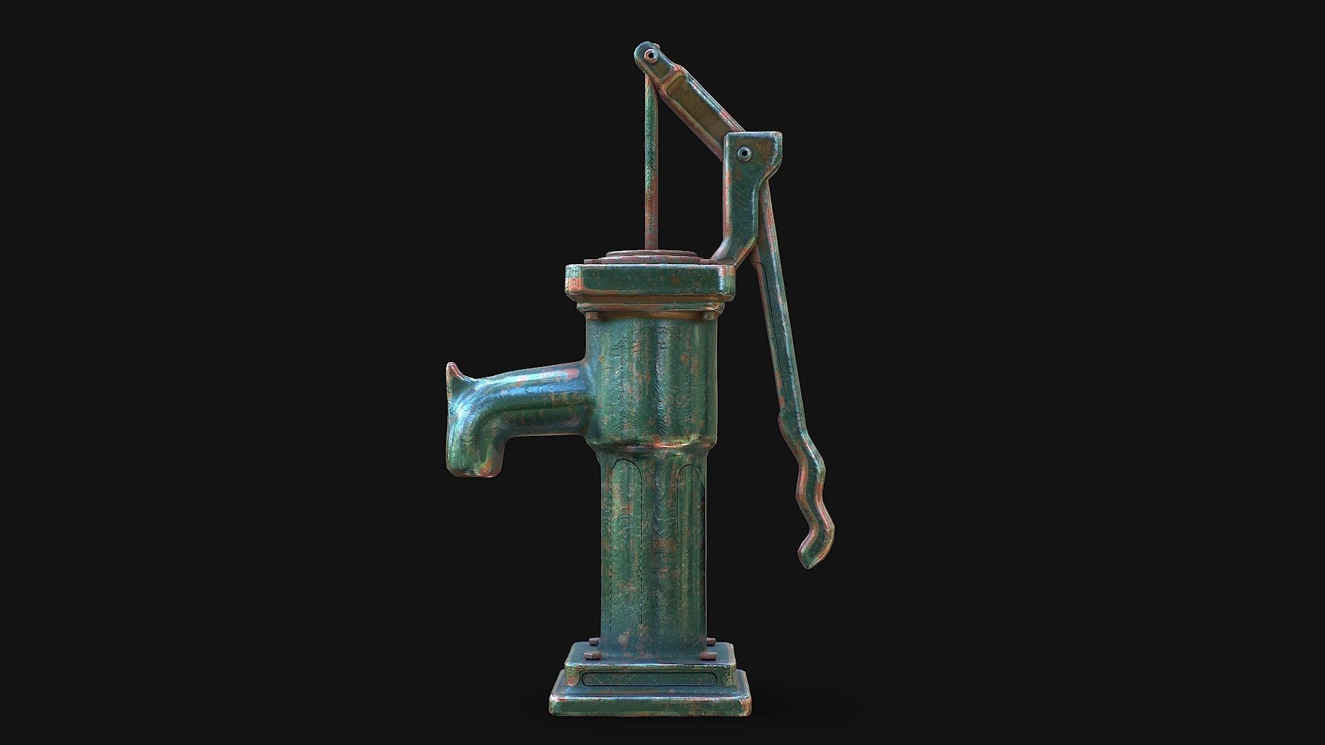 3D model Asian Village Tube Well - Water Hand Pump VR / AR / low-poly ...