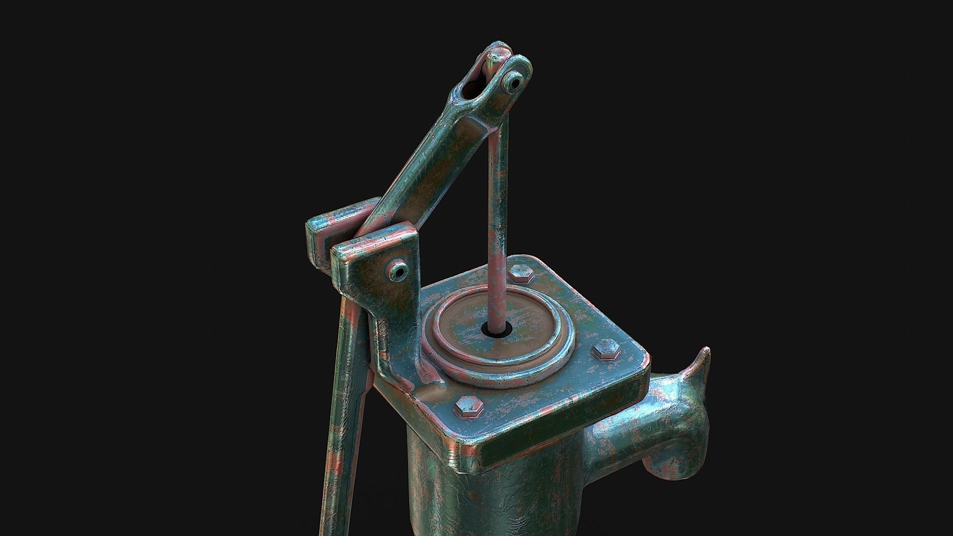 3D model Asian Village Tube Well - Water Hand Pump VR / AR / low-poly ...