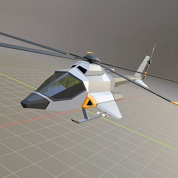 3D model Lowpoly generic military helicopter VR / AR / low-poly | CGTrader