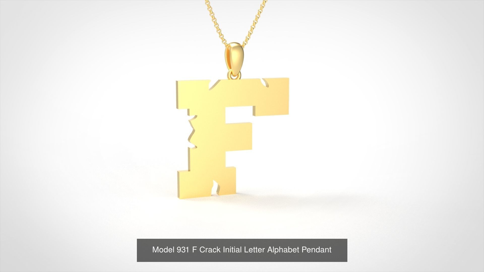 Crack Initial Letter Alphabet Pendant Collection | CGTrader