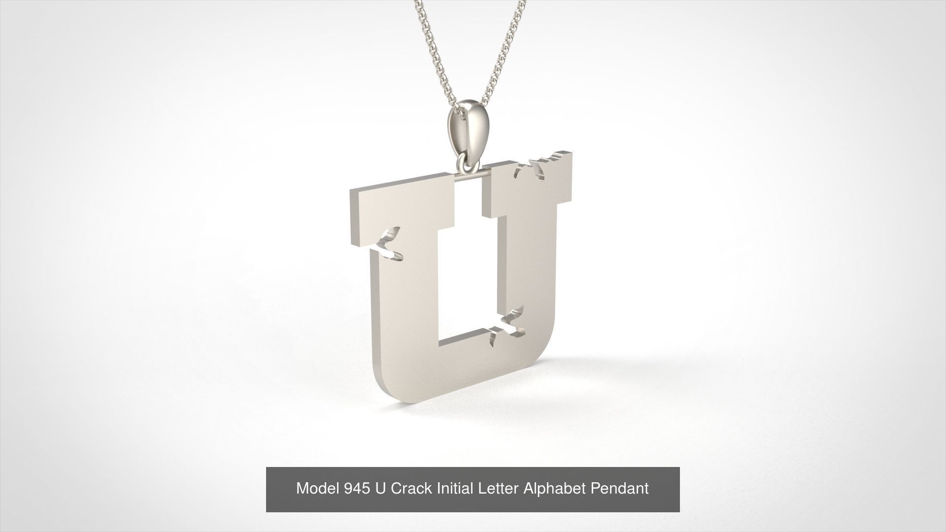 Crack Initial Letter Alphabet Pendant Collection | CGTrader