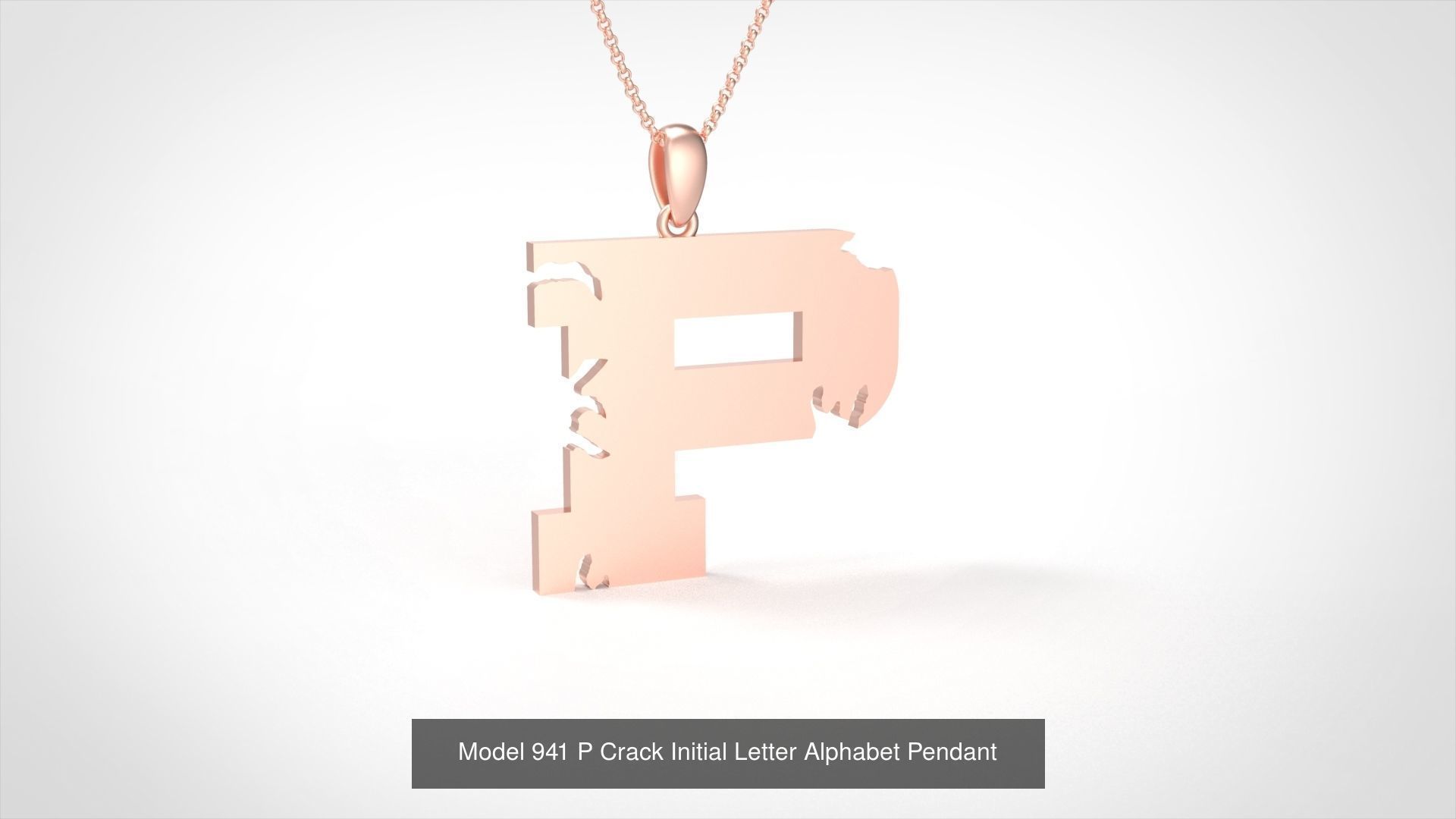 Crack Initial Letter Alphabet Pendant Collection | CGTrader