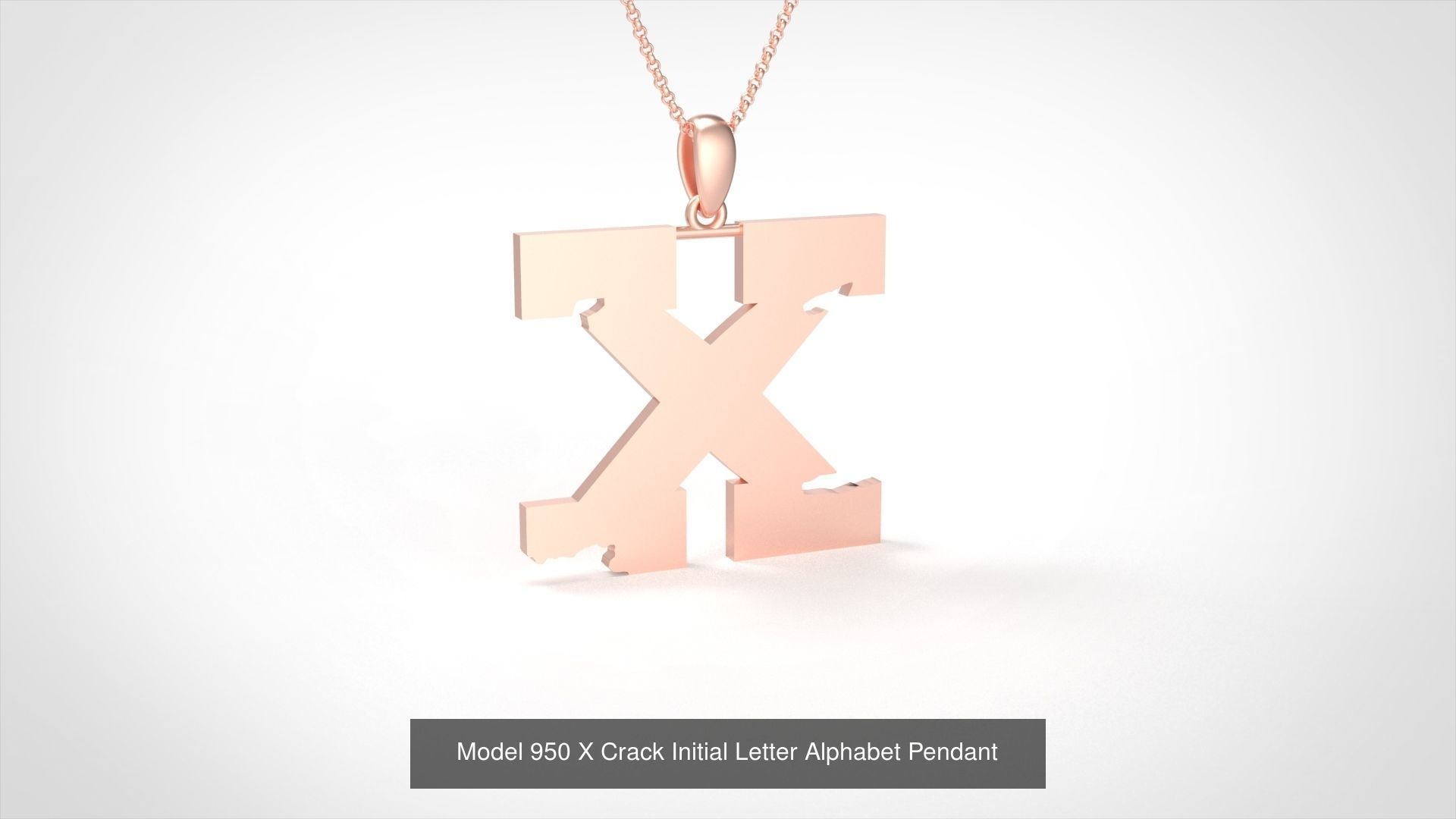 Crack Initial Letter Alphabet Pendant Collection | CGTrader