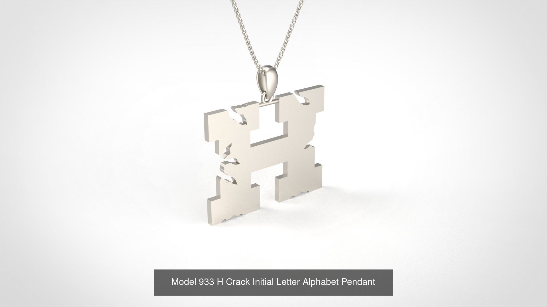 Crack Initial Letter Alphabet Pendant Collection | CGTrader