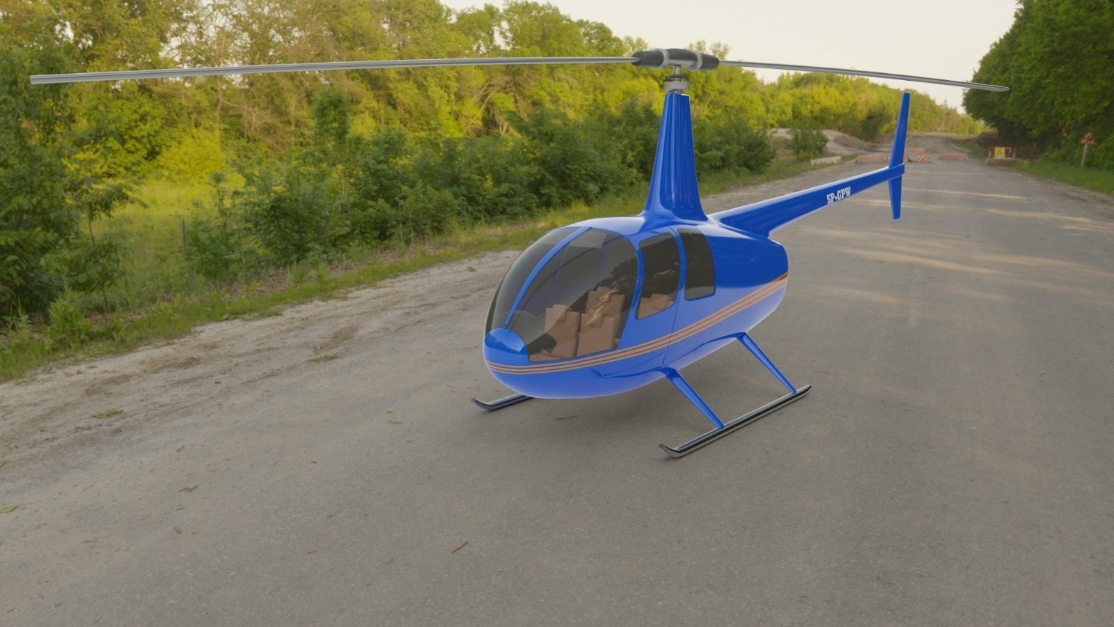 Robinson R44 Animated Helicopter 3D model | CGTrader