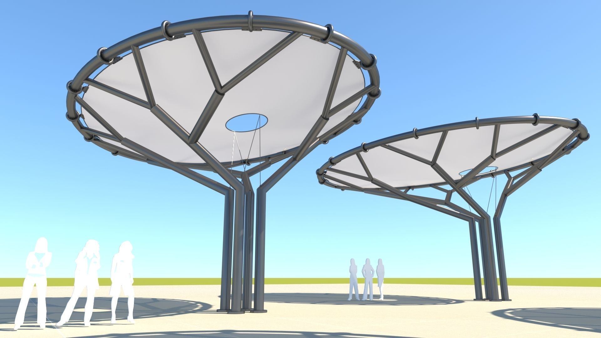 Tensile Membrane Structure 3D model | CGTrader