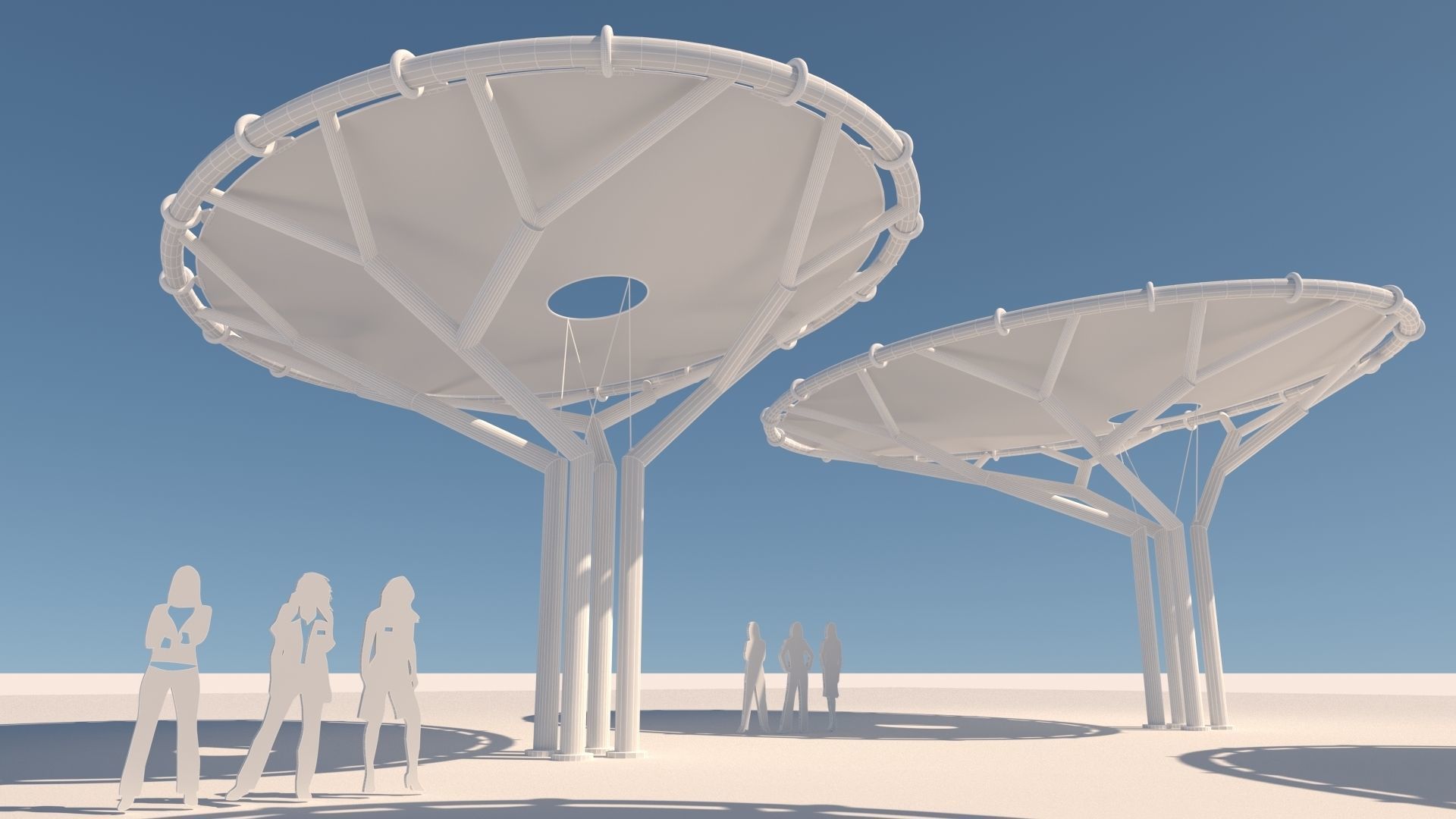 Tensile Membrane Structure 3D model | CGTrader