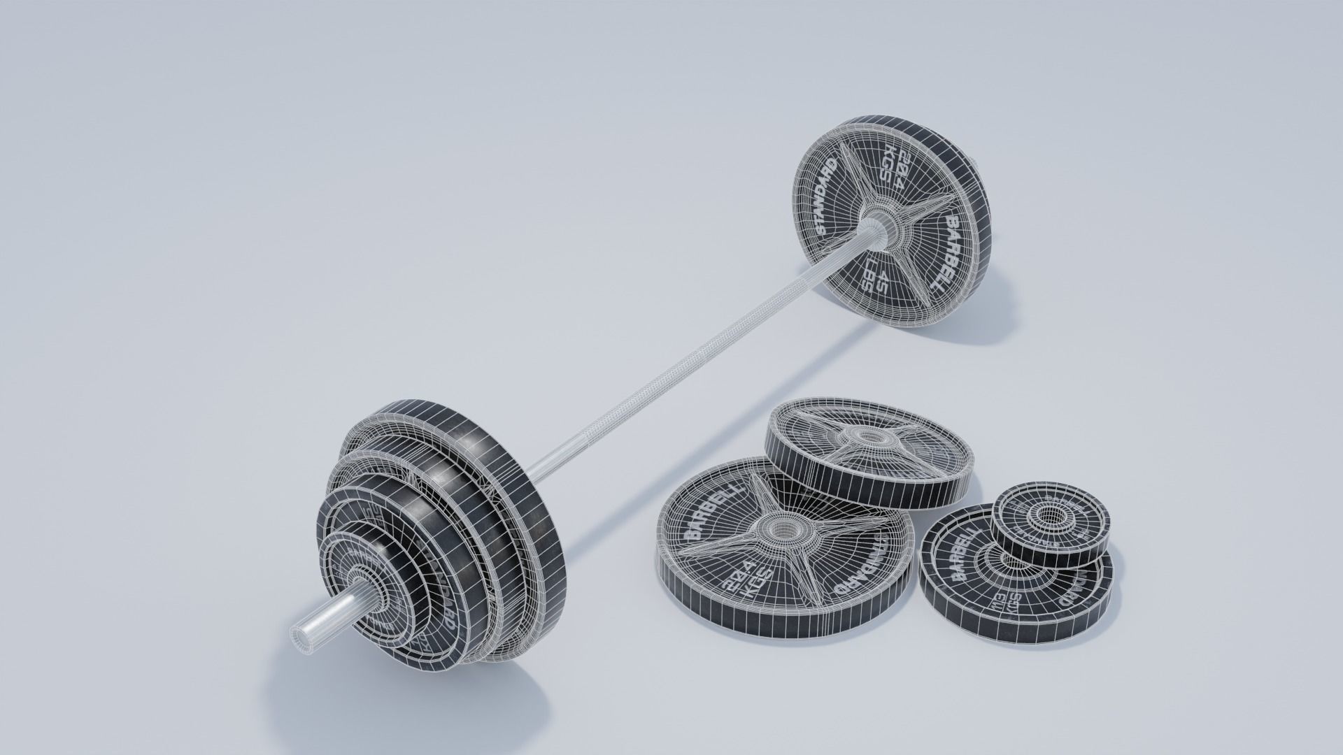 3D model Barbell with 4K and 2K Textures VR / AR / low-poly | CGTrader