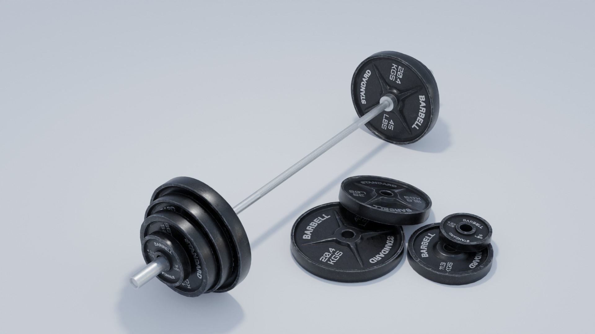 3D model Barbell with 4K and 2K Textures VR / AR / low-poly | CGTrader