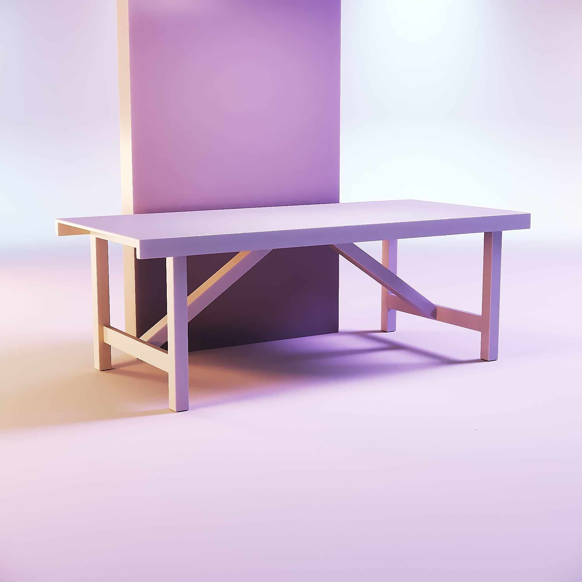 Farmhouse style table 3D model 3D printable | CGTrader